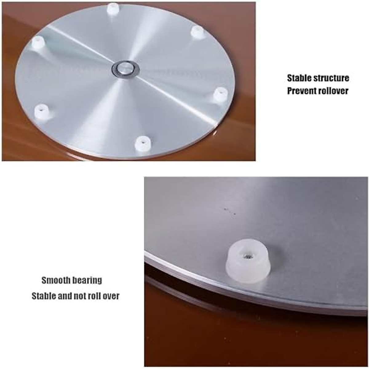 CLSQLXYJZC Turntable Lazy Susan Rotating Serving Tray, Tempered Glass Dining Table Top Round Rotating Turntable Serving Plate, for Hotel Table Serving Plate (Color : Brown, Size : 90cm (35inch))