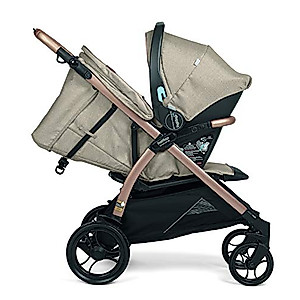 Peg Perego Booklet 50 Travel System - Includes Booklet 50 Baby Stroller and The Primo Viaggio 4-35 Infant Car Seat - Made in Italy - Mon Amour (Beige & Pink)