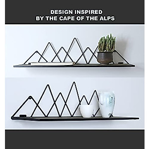 ARTLUO Shelves for Wall Decor Set of 2,24 Inch Floating Shelves Farmhouse Floating Wall Shelves Black Metal Wood Wall Mounted Shelves Wall Shelves for Bedroom Living Room Bathroom