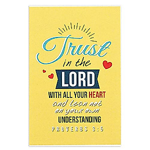 Trust in The Lord Yellow 2 x 3 Paper Keepsake Itty Bitty Bookmarks Pack of 24