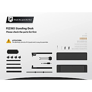 FEZIBO Adjustable Height Electric Standing Desk with Double Drawer, 55 x 24 Inches Stand Up Home Office Desk with Splice Tabletop, Black Frame/Black Top
