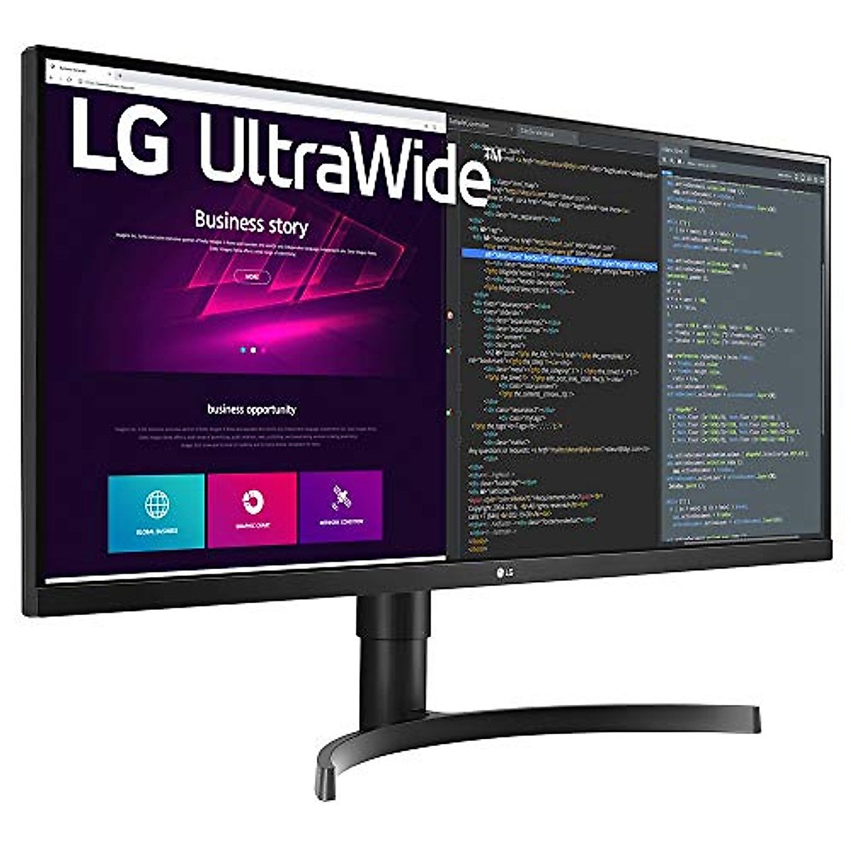 LG 34WN750-B 34 inch UltraWide QHD 3440x1440 21:9 IPS HDR10 Monitor with FreeSync Bundle with 2.4GHz Wireless Keyboard, 2X 6FT Universal HDMI 2.0 Cable and Microfiber Cleaning Cloth