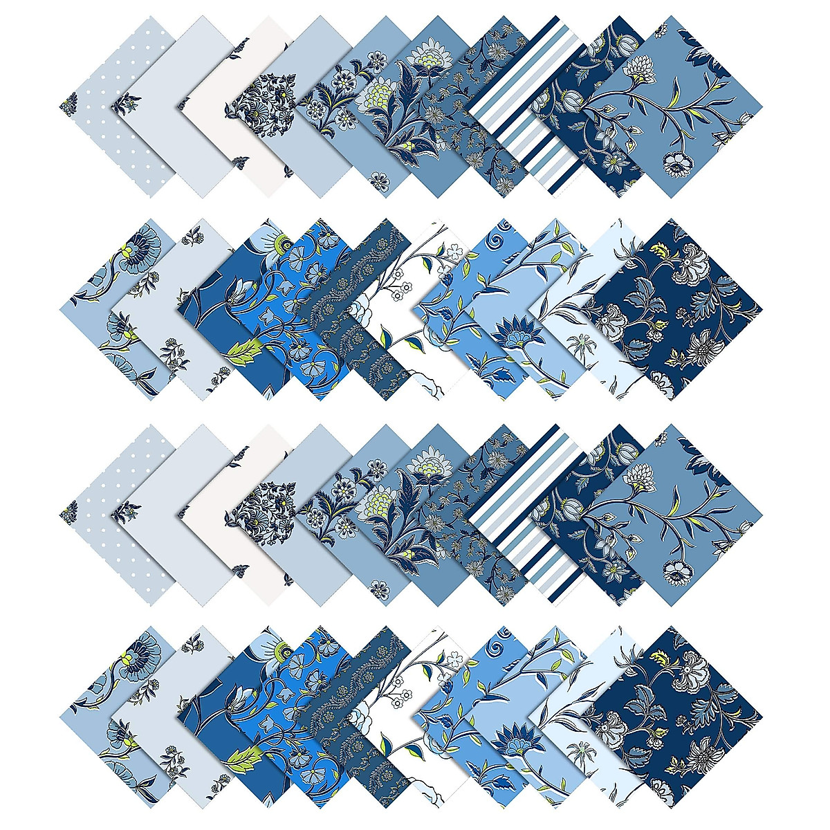 Soimoi Block Print Precut 5-inch Cotton Fabric Quilting Squares Charm Pack DIY Patchwork Sewing Craft