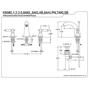 Kingston Brass KB988AKL Duchess Widespread Bathroom Faucet, Brushed Nickel