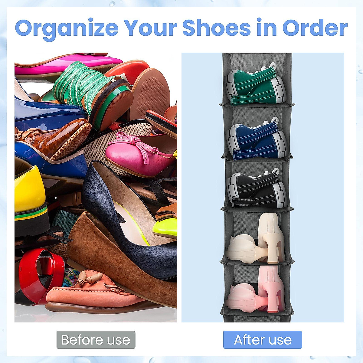 4 Pack Hanging Shoe Shelves 10 Shelf Hanging Shoe Organizer Holder for Closet Space Saving Hanging Shoe Rack Shoe Hanger Hanging Storage Organizer for Shoes, Hats, Purses, Handbags