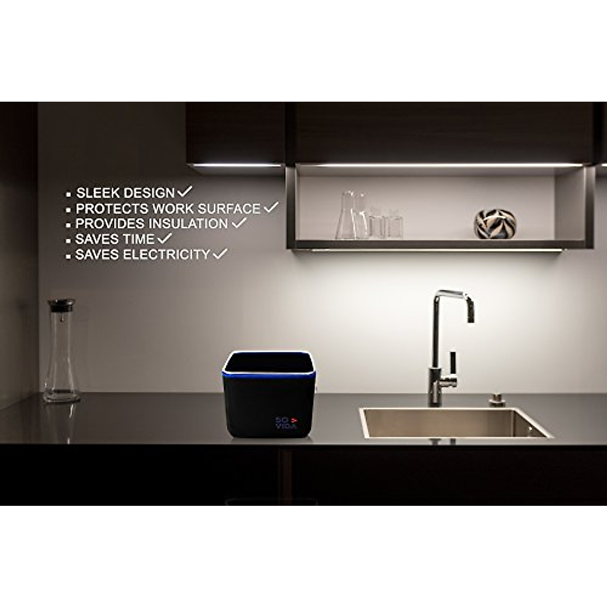 SO-VIDA Sous Vide Container Sleeve For The Rubbermaid 12 Quart (18 & 22 Qt Available) - Protects Your Work Surfaces and Saves You Electricity From Increased Insulation