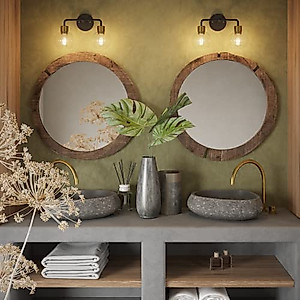 Inlight 16" Wide Black and Brushed Gold 2-Light Vanity Bath Light with Clear Seedy Glass Globe Shades, Bulb Not Included, IN-0443-2-GD