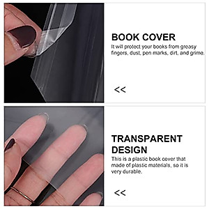 POPETPOP Clear Book Covers - 10pcs Book Protector Cover Plastic Book Sleeves Book Case Transparent Book Cover Textbook Cover for School Books