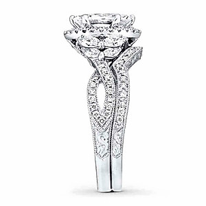 Ritika Marquise Cut White Diamond 925 Sterling Silver 14K White Gold Over Diamond Engagement Wedding Band Bridal Ring Set for Women's