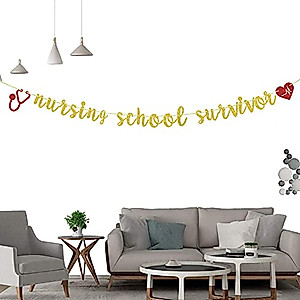 Nursing School Survivor Banner, Congrats Nurse/RN Grad Party Decor Party Decorations Supplies