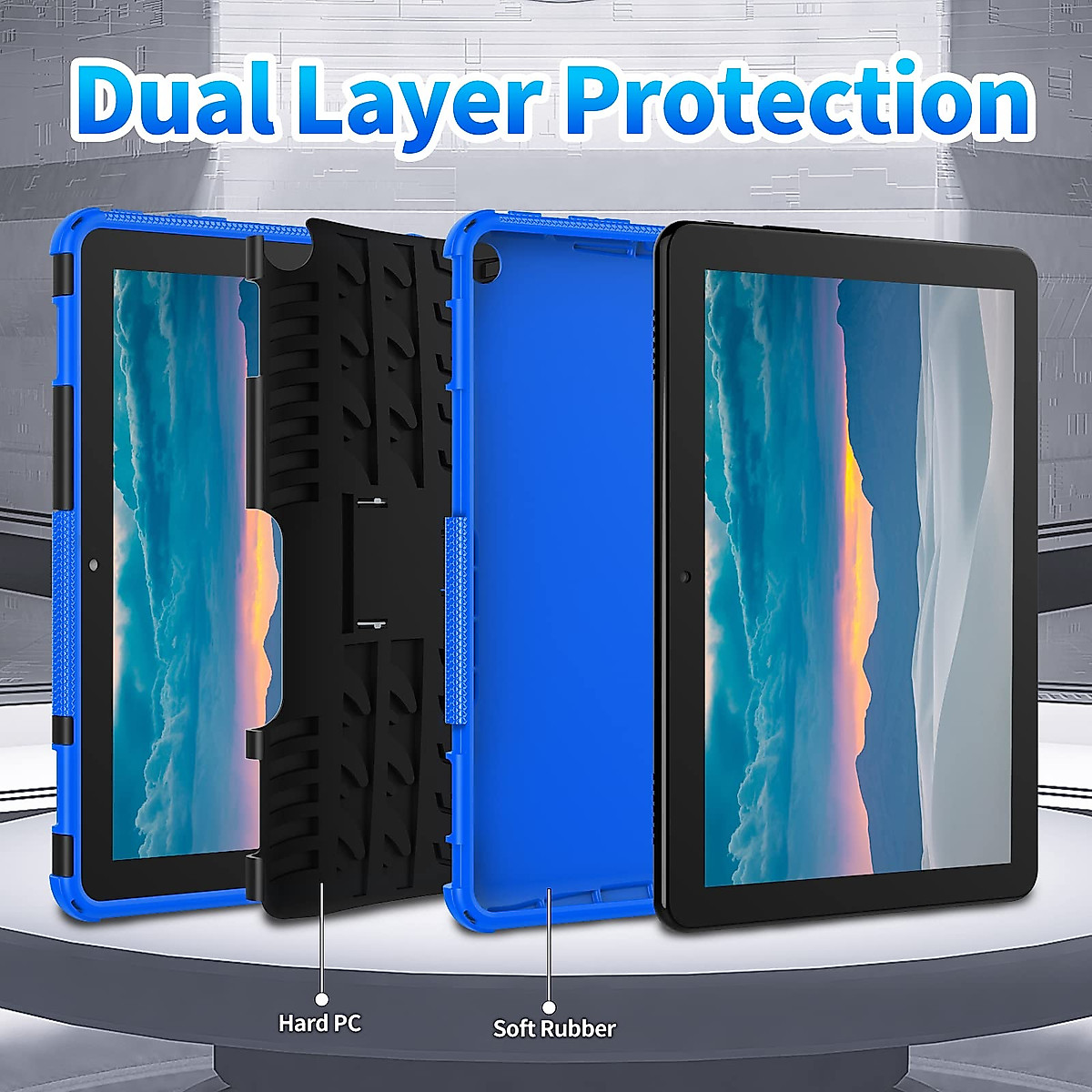 ROISKIN for Amazon Kindle Fire HD 8 Tablet & HD 8 Plus Case (2024/2022/2020 Release) 12th/10th Generation with Kickstand [Kids Friendly] Dual Layer Heavy Duty Shockproof Case for Fire 8 & 8 Plus