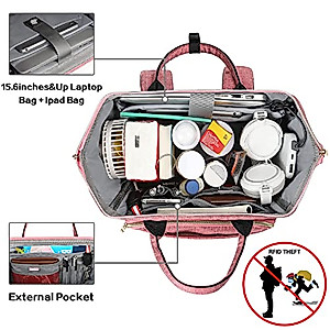 JCDOBEST Lunch Bag Backpack, Insulated Cooler Backpack Lunch Box Laptop Backpack with USB Port for Women Men Fits 15.6 Inch Laptop Blue