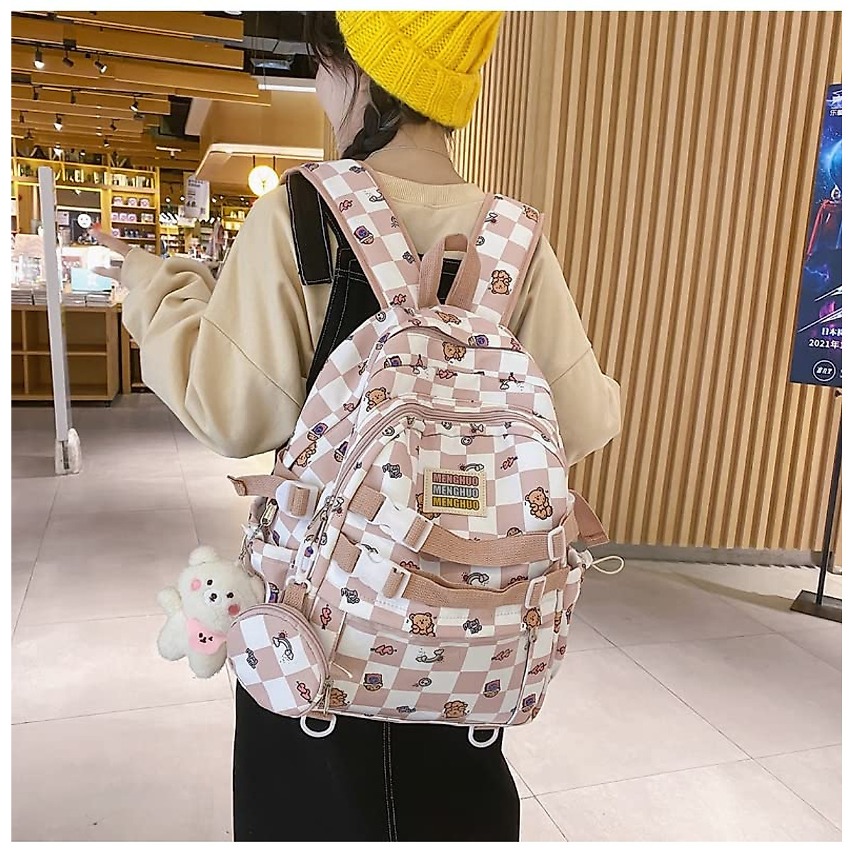 Lokkcy Kawaii Backpack for School,Backpacks for Girls and Backpack for Girls 10-12 Japanese School Bag book bags for girls 8-12(pink)