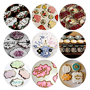 12PCS Frame Cookie Cutter Plaque Cookie Cutters Stainless Steel Different Frames Fondant Cutter Molds Frames Fondant Cookie Cutter for Birthday Party Decorations