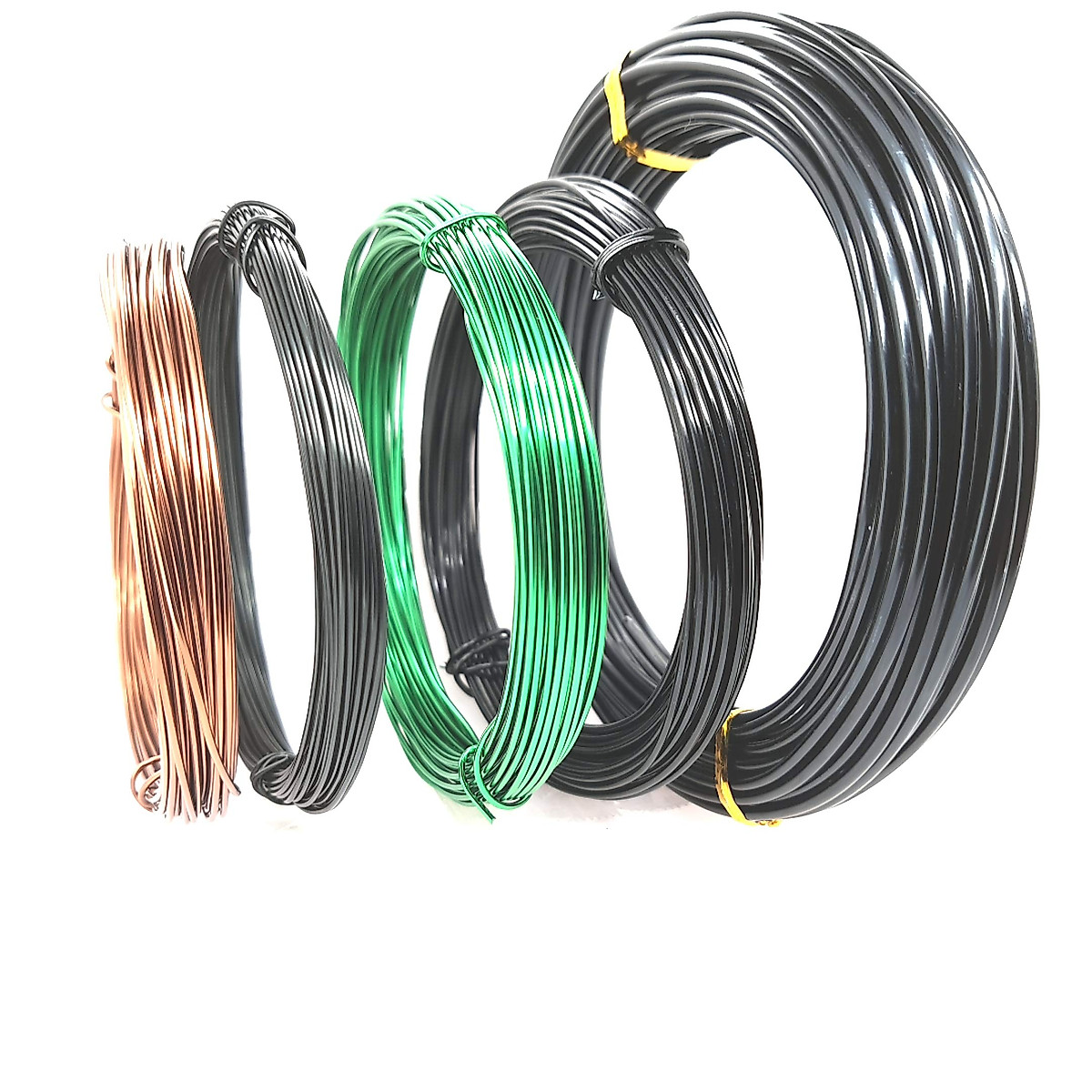 Bonsai Wire for Bonsai Tree Total 164 Feet 5 Rolls 3 Sizes 0.8 mm, 1.0 mm, 1.2 mm and 2.0 mm Aluminum Wire by CRAFT WIRE