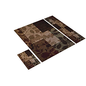 Home Dynamix Amelia Modern Area Rug | 3 Piece Set | Beige/Green/Red