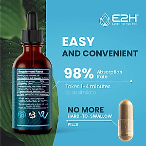 Milk Thistle Extract for Liver Cleanse Detox & Repair - Herbal Liver Support Supplement with Artichoke Extract, Dandelion Root, Chanca Piedra, and More - 2 Fl Oz by E2H