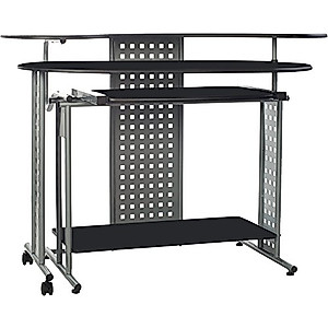 OneSpace Regallo Expandable L Computer Desk, Black