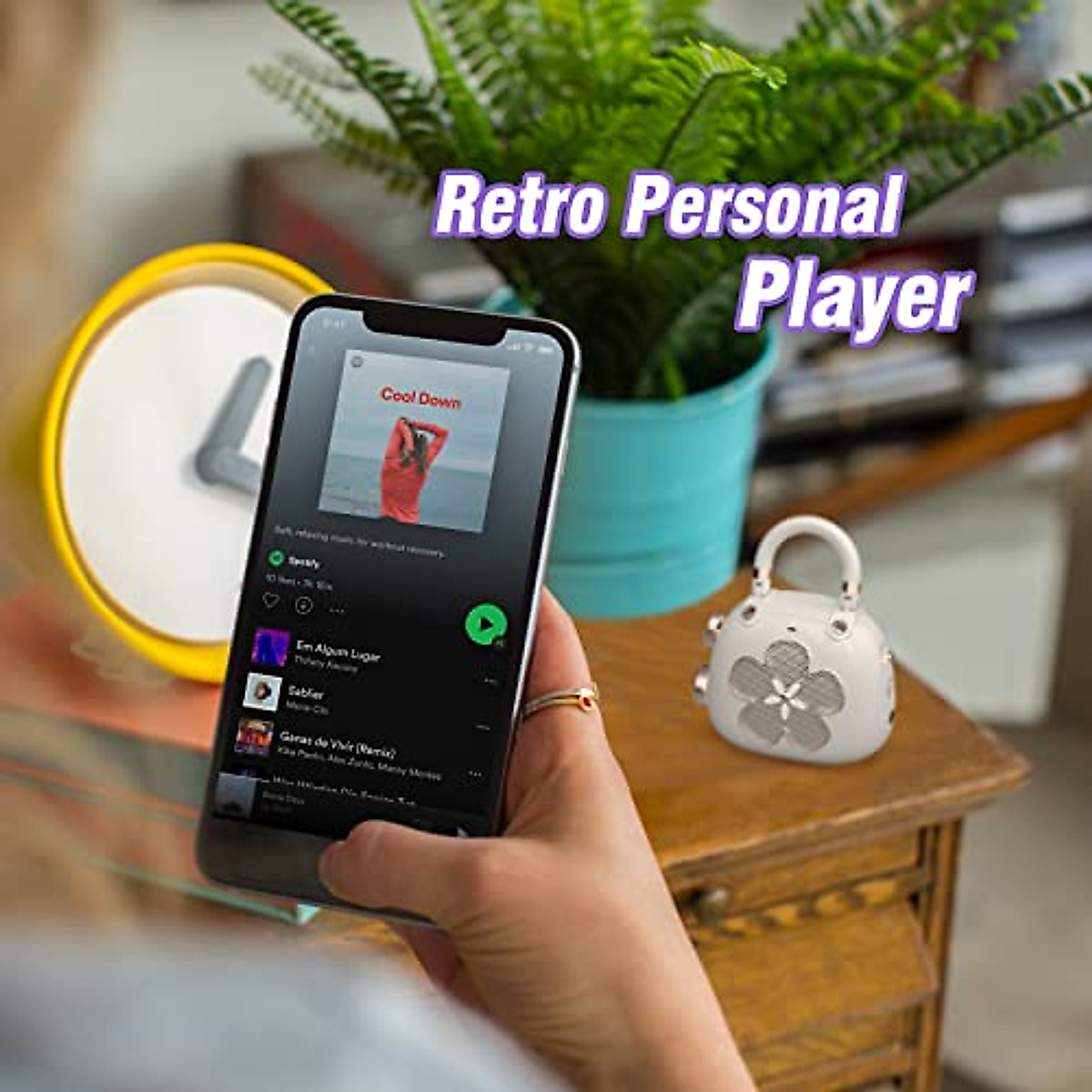 DOSS Candy Cute Bluetooth Speaker, Mini Portable Speaker with Mighty Sound, Retro Stylish Design, Adorable Speaker for Room, Desk Decoration, Ideal Xmas Gift for Kids, Girls, Women-Pink