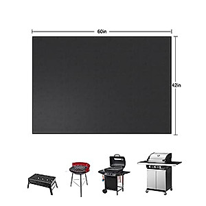 Under Grill Mat, 60×42 inch BBQ Floor mats, Deck Patio Protector Mat, Indoor Fireplace Mats Fire Pit Mats, Fire Resistant, Water Resistant, Oil Proof, Easy to Clean Reusable Outdoor Grill Mat