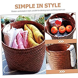 Levemolo Clothes Hamper Clothes Container Dirty Clothes Basket Laundry Basket with Lid Car Toy Sundries Container Cars Toy Seagrass Basket Wicker Laundry Basket Washing Basket Brown Pp