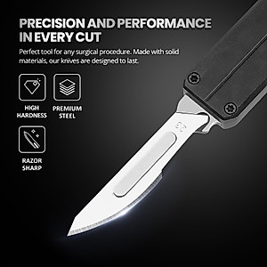 coldown Utility Knife, Pocket Knife with Clip, Box Cutter Knives, EDC Knife, Scalpel Knife, 10 Extra Carbon Steel Replacement Blades #23, Great EDC Gadget Gift for Men Women