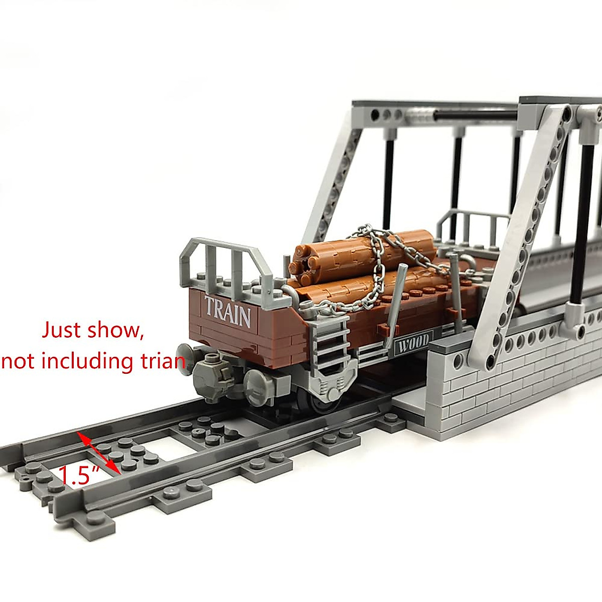 Classic Train Building Bridge City Passenger Express Train Tracks Toys Accessories Railroad Construction Building Block Compatible with Major Brand (Train Bridge)