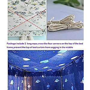 Mengersi Solid Four Corner Post Bed Curtain Canopy Princess Sheer Cover for Girls Boys Kids (Twin, Pink)