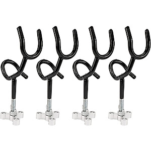 4PCS Sure Grip Steel 20 Degree Angle Rod Holder with Mounting Base Fishing Rod Holder for Boat, Ship, Yacht and More for Fishing Lovers