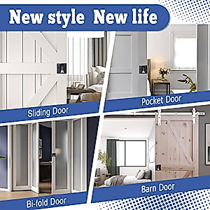 HOMOTEK Privacy Pocket Door Pull Without Switch Plate - Replace Old Or Damaged Passage Sliding Door Pull No Lock Quickly and Easily, 2-3/4”x2-1/2”, for 1-3/8” Thickness Door, Black