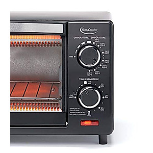 Betty Crocker Compact Toaster Oven, Pizza Oven with Toast & Bake, 2 Slice Toaster with Top & Bottom Heaters, Kitchen Countertop Oven