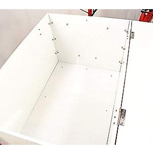 OMCAN 46659 Front Load Tricycle ICE Cream Bike RED Frame with White Wooden Box