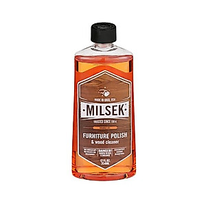 Milsek Furniture Polish and Wood Cleaner with Orange Oil - Multipurpose Cleaning Supplies for Home and Household from Hardwood Floors to Kitchen Cabinets- 12 Fl Oz (Pack of 1)