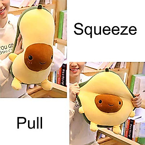 SNOWOLF Avocado Plush Cute Avocado Hugging Pillow Food Fruit Shaped Stuffed Doll Toy Soft Cushion (30cm/11.81in)