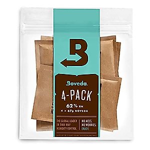 Boveda 62% Two-Way Humidity Control Packs For Storing 1 lb – Size 67 – 4 Pack – Moisture Absorbers for Storage Containers – Humidifier Packs – Hydration Packets in Resealable Bag