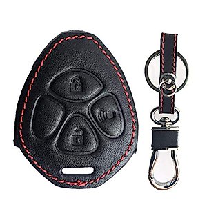 KAWIHEN Key Fob Leather Cover Compatible with for Toyota 4Runner Corolla Matrix RAV4 Venza Yaris Pontiac Vibe Scion iQ tC xB xD GQ4-29T HYQ12BBY MOZB41TG(3 Btn)
