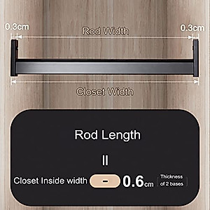 Black Metal Closet Rod Complete Kit, Wall Mount Commercial Hanger Rod for Bedrooms/Lounges/Clothing Studios/Hotels, Can Be Cut (Size : 140cm/55 in)