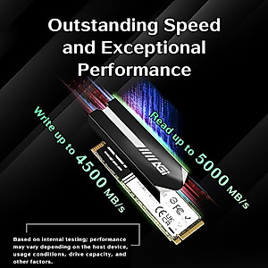 AGI 1TB AI818 PCIe NVMe M.2 Gen4x4 SLC Cache 3D TLC NAND Flash Internal Solid State Drive SSD with Heat Sink (R/W Speed up to 5000/4500 MBs)