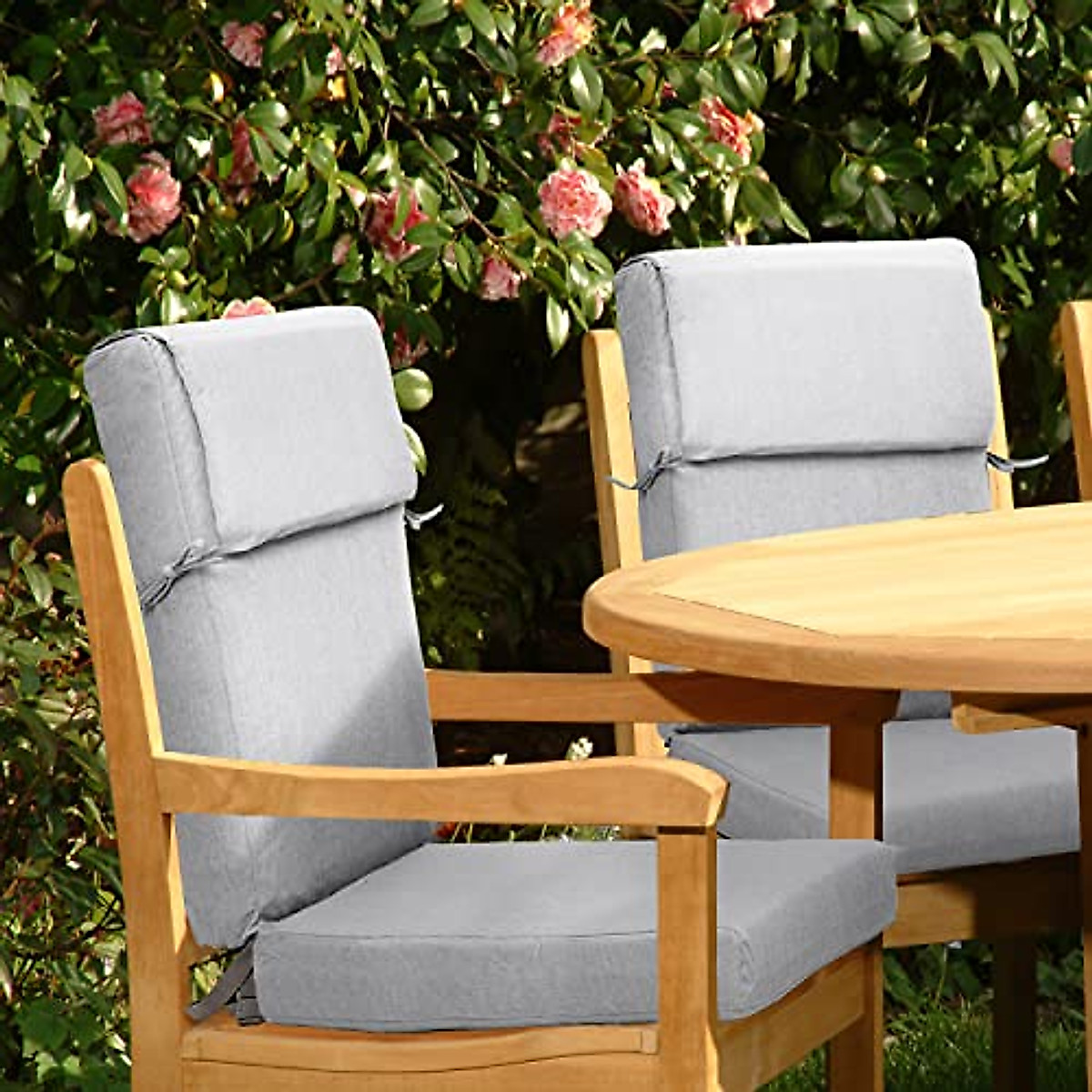 BPS Outdoor Chair Cushion 45''L x 21''W x 4.3''H Patio Furniture Seat Cushion Olifen Fabric Slipcover Sponge Foam - Set of 4