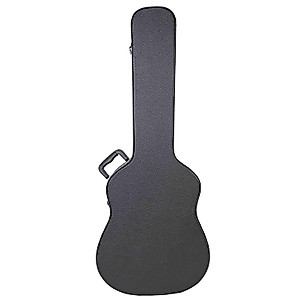 Gearlux Dreadnought Acoustic Guitar Hardshell Case with Accessory Compartment - Black