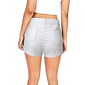 New Low Waisted Mini Shorts ,THENLIAN Women Washed Ripped Hole Short Jeans Denim Pants Shorts(XXL, White)