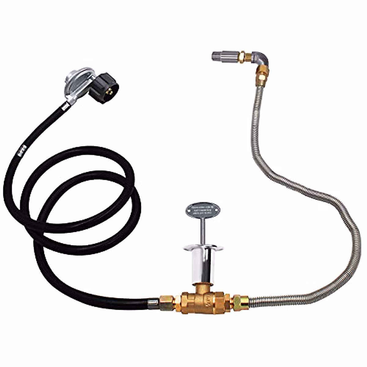 MENSI 18" Double Ring Burner Assembly Kit with Flex Gas Line Whistle Free for Propane DIY Fire Pit, Fireplace Max 150000BTU