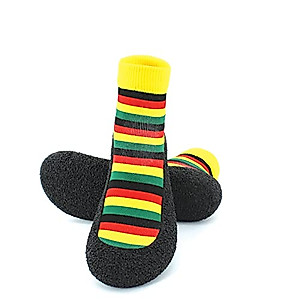Womens Mens Barefoot Sock Shoes Water Sports Yoga Jump Beach Walking Fitness Footwear Jamaican Rasta Afro Breathable Non-Slip Silent（Rasta-40