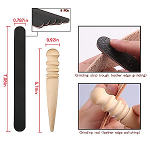 Aiegiuor Leather Edge Dye Paint Roll Pen on Applicator Working for Edge Coating Edge Kote Paint & finishes on Leather Edges Leather Touch up Pen Slub Leather Edge Oil Pen