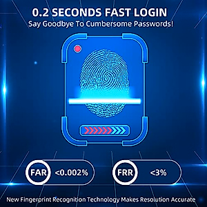 USB Fingerprint Reader, DDSKY Portable Security Key Biometric Fingerprint Scanner Support Windows 10 32/64 Bits with Latest Windows Hello Features (1-Pack)