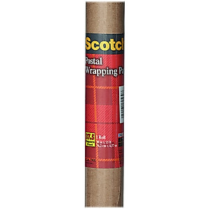 Scotch Postal Wrapping Paper, 30 Inches x 15-Feet, Kraft Paper