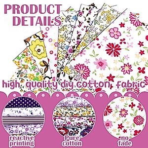 Ganeen 800Pcs 4 x 4 Inch Cotton Fabric Bundle Precut Fat Squares Patchwork Fabrics Cotton Printed Craft Fabric Fat Flower Fabric Quilting for DIY Craft Sewing Clothing Handmade Accessories (Assorted)