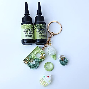 DIYcraft No Odor Colored UV Resin Diamond Glitter 24Colors - D24 UV Light Curing Ultraviolet Cure Resin Glue for Small UV Resin Molds, Jewelry Making - Earrings,Rings,Keychains - 0.35 oz/10ml Each