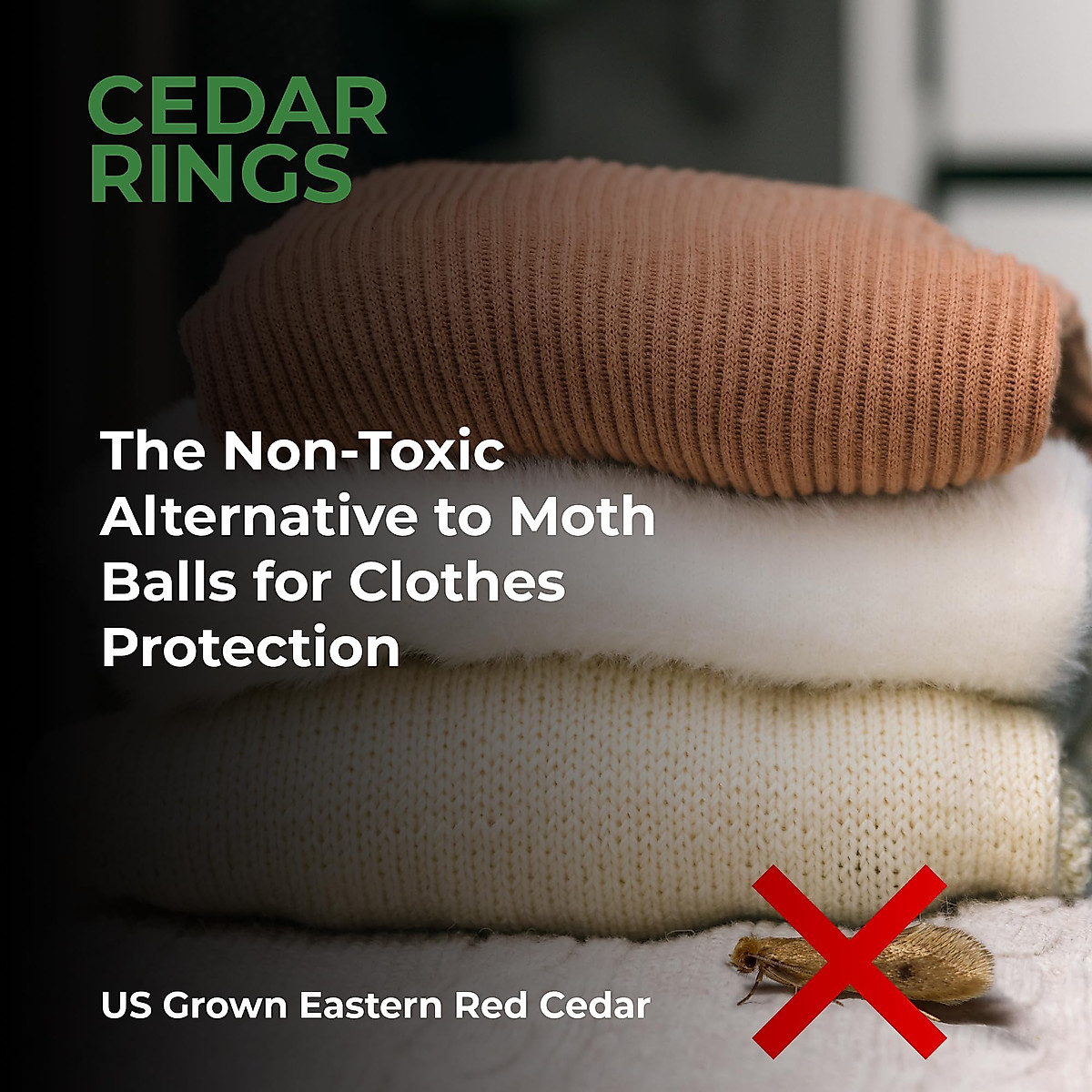 Cedar Rings for Clothes Storage – Stop Clothes Damage - 30 Fresh Cedar Rings to Protect Your Clothes