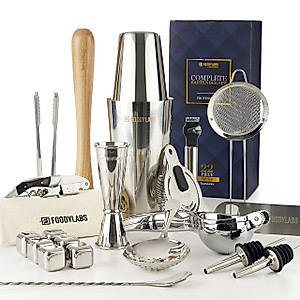 Cocktail Shaker Set | Mixology Bartender Kit | 22 Pieces Complete Premium Barware Tool Sets | All The Best bar Essentials for The Home and Professional Bartender | High-End Bartending kit